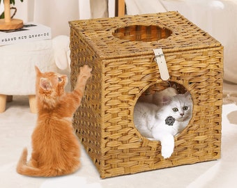 Wicker Cat Cave - Etsy