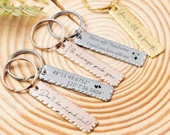Personalized Keychain Metal Engraved Keychain Engraved Key Fob - Etsy