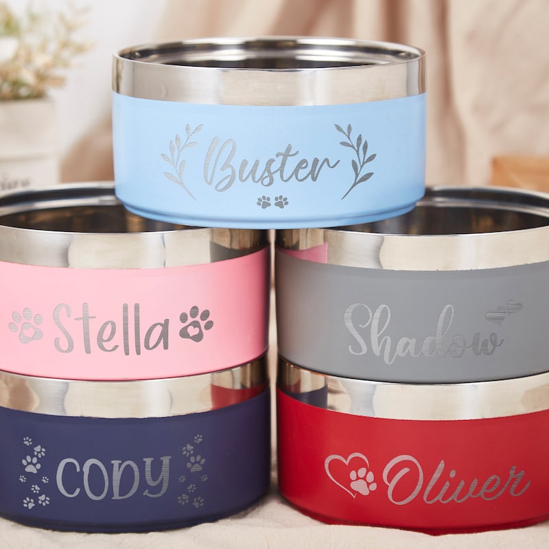 Metal Custom Dog Bowls - Etsy