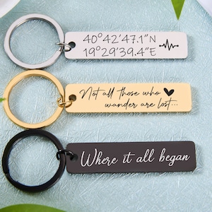 Stainless Steel Keychain,custom Engraved Key Chain Personalized Key ...