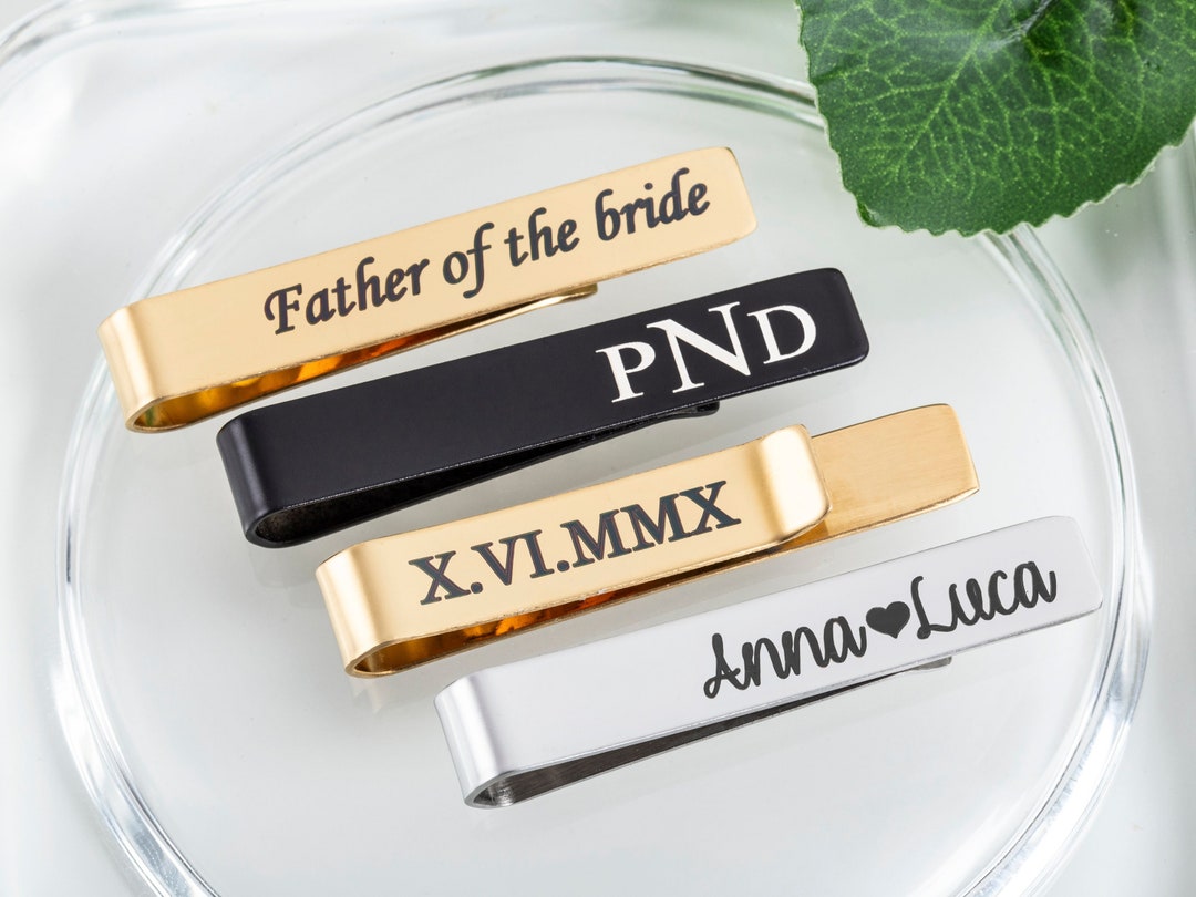Personalized Tie Clip Custom Tie Bar Gift for Him,tie Clips Engraved ...
