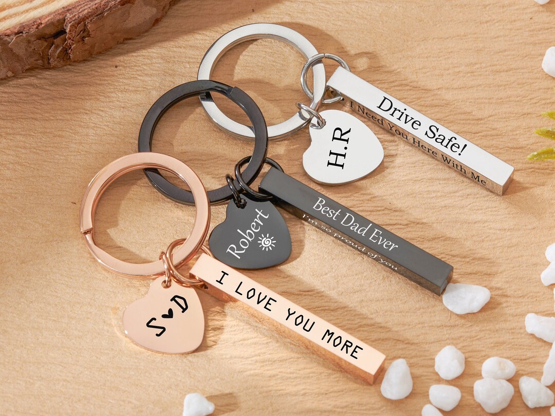 Drive Safe Keychain Personalized Keychain Metal Keyring Bar Keychain ...