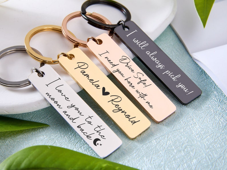 Stainless Steel Keychain,custom Engraved Key Chain Personalized Key ...