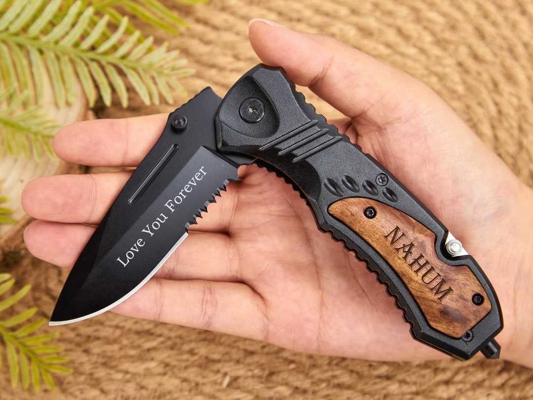 Personalized Knives Handmade Pocket Knife Wood Handle Groomsmen Gift ...
