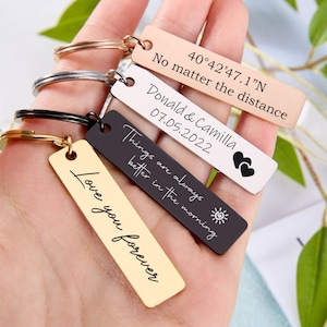 Stainless Steel Keychain,custom Engraved Key Chain Personalized Key ...