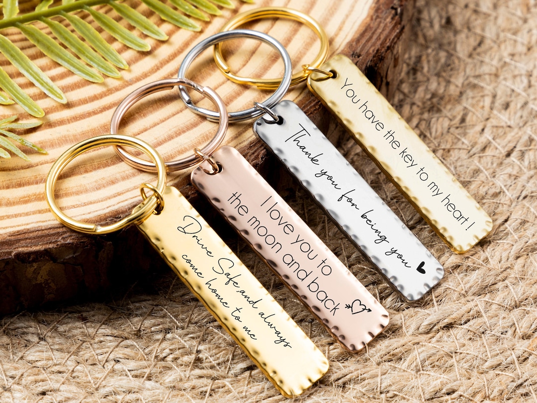 Personalized Keychain Engraved Keychain Engraved Keyring Custom Bar ...