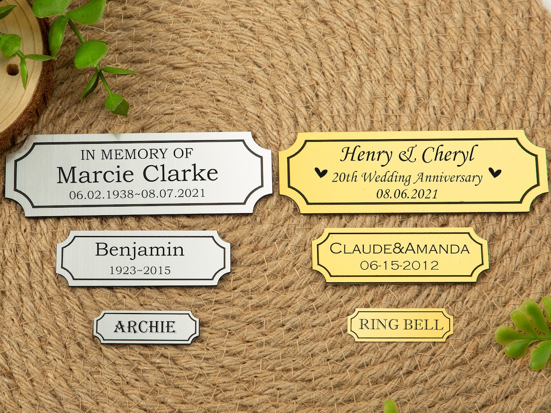 Personalized Brass Plate Custom Name Plate Engraved Brass Plate Gold ...