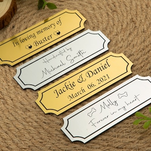 Personalized Brass Plate Custom Name Plate Engraved Brass Plate Gold ...
