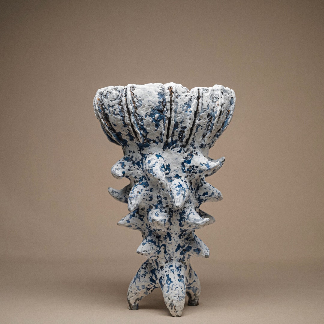 Handmade Paper Mache Sculpture Vase Boho Chic Artistic Decor With ...