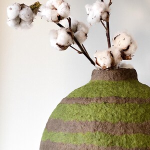Chic Lime Green Rustic Vase - Sustainable Paper Mache Sculpture ...