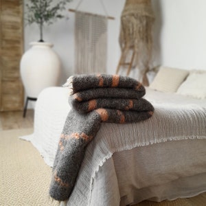 Wool Blanket in Queen Size Natural Sheep Wool Throw Blanket Warm and ...