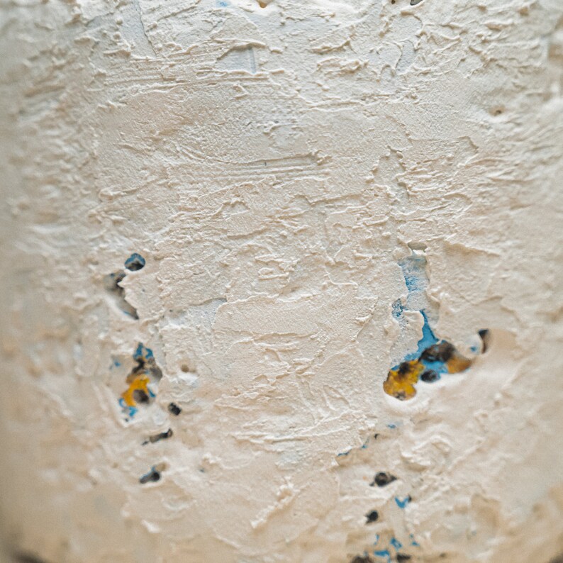 Handmade Paper Mache Jar With Lid: White & Blue Rustic Boho Decor ...