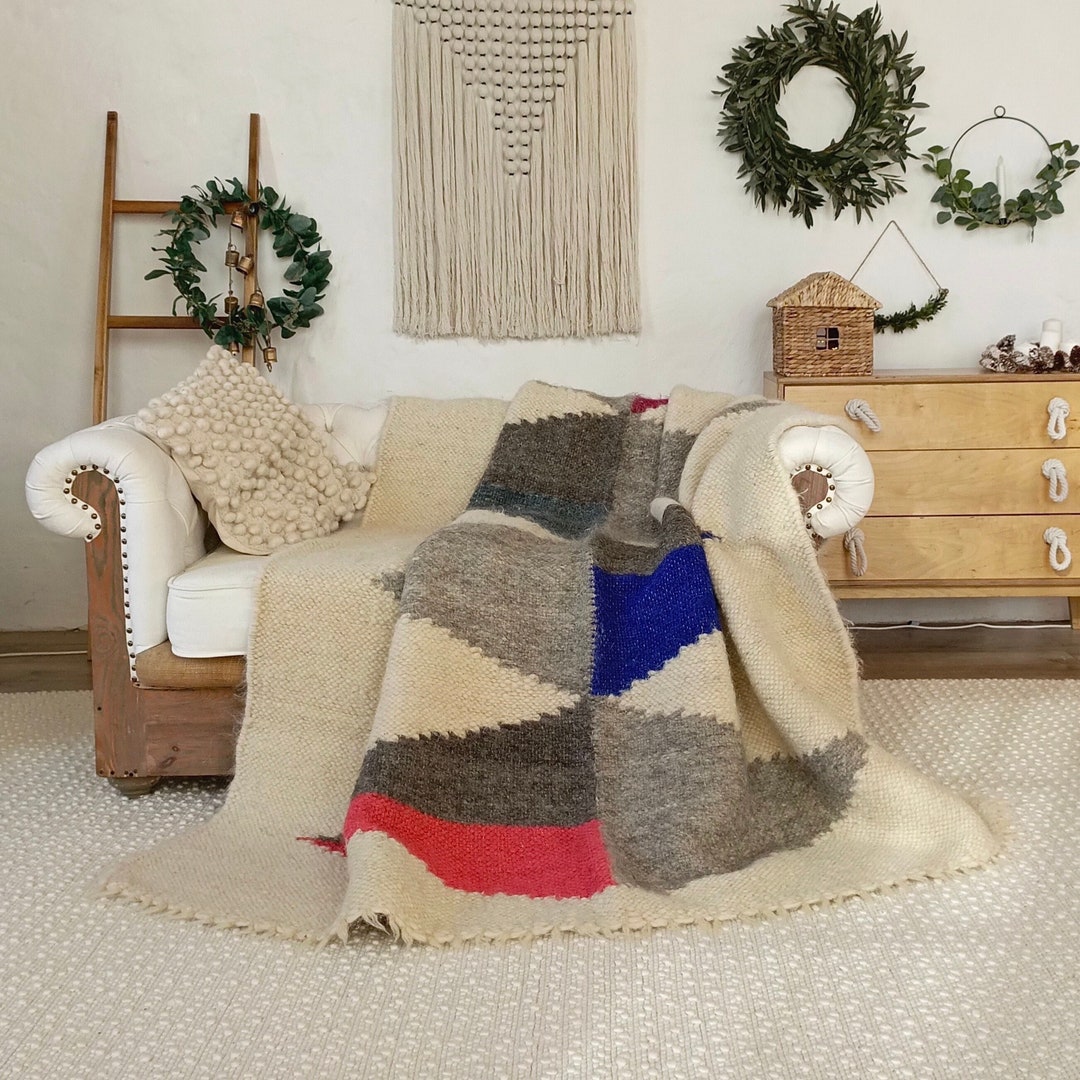 Natural Sheep Wool Throw for Scandi Home Decor - Warm, Cozy California ...