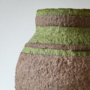 Wabi Sabi Lime Green Vase - Rustic Handmade Paper Mache Centerpiece ...