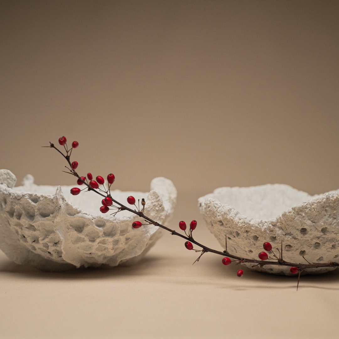 Coastal Charm Handmade Paper Mache Bowl Set Rustic Farmhouse Decor for ...