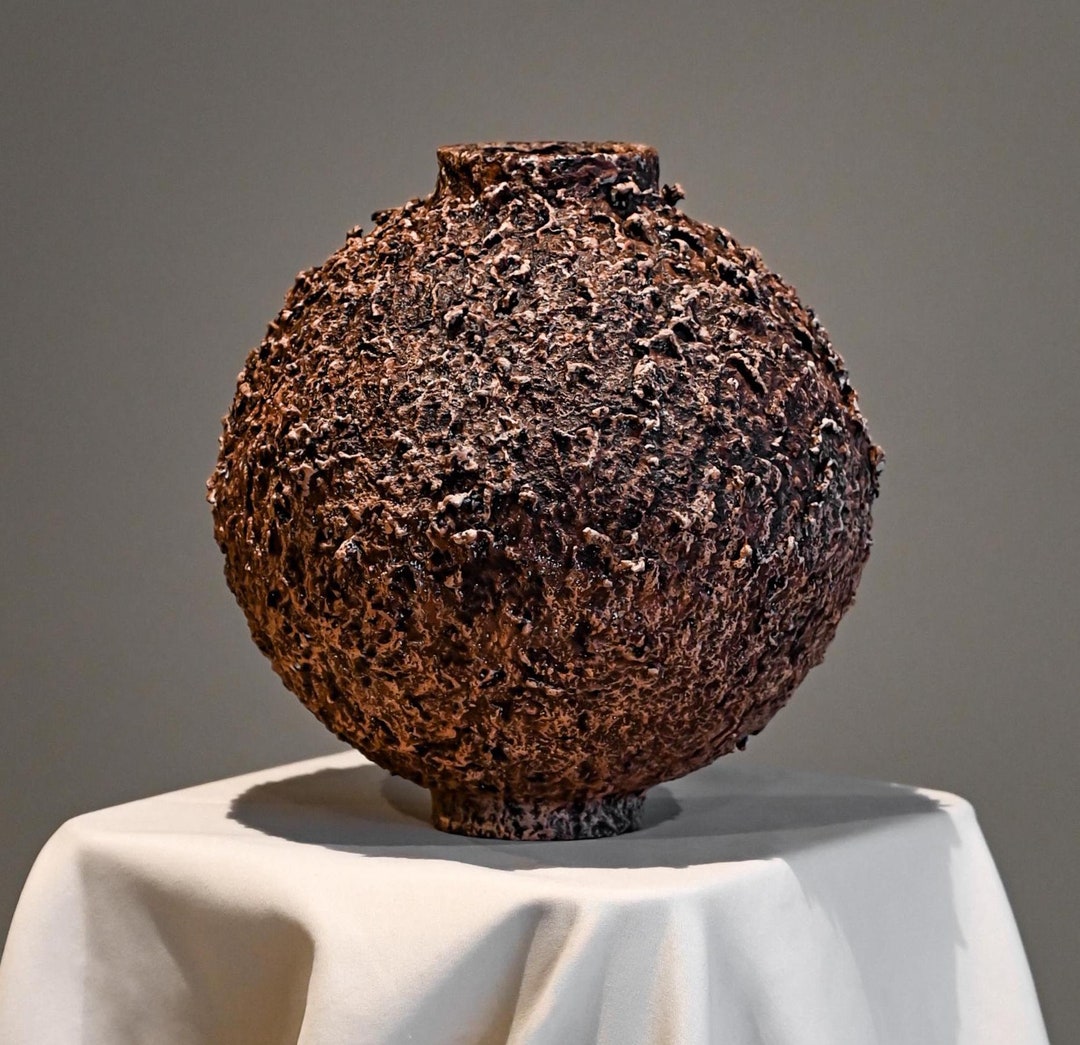 Organic Textured Art Vase – One-of-a-kind Biomorphic Sculpture in ...