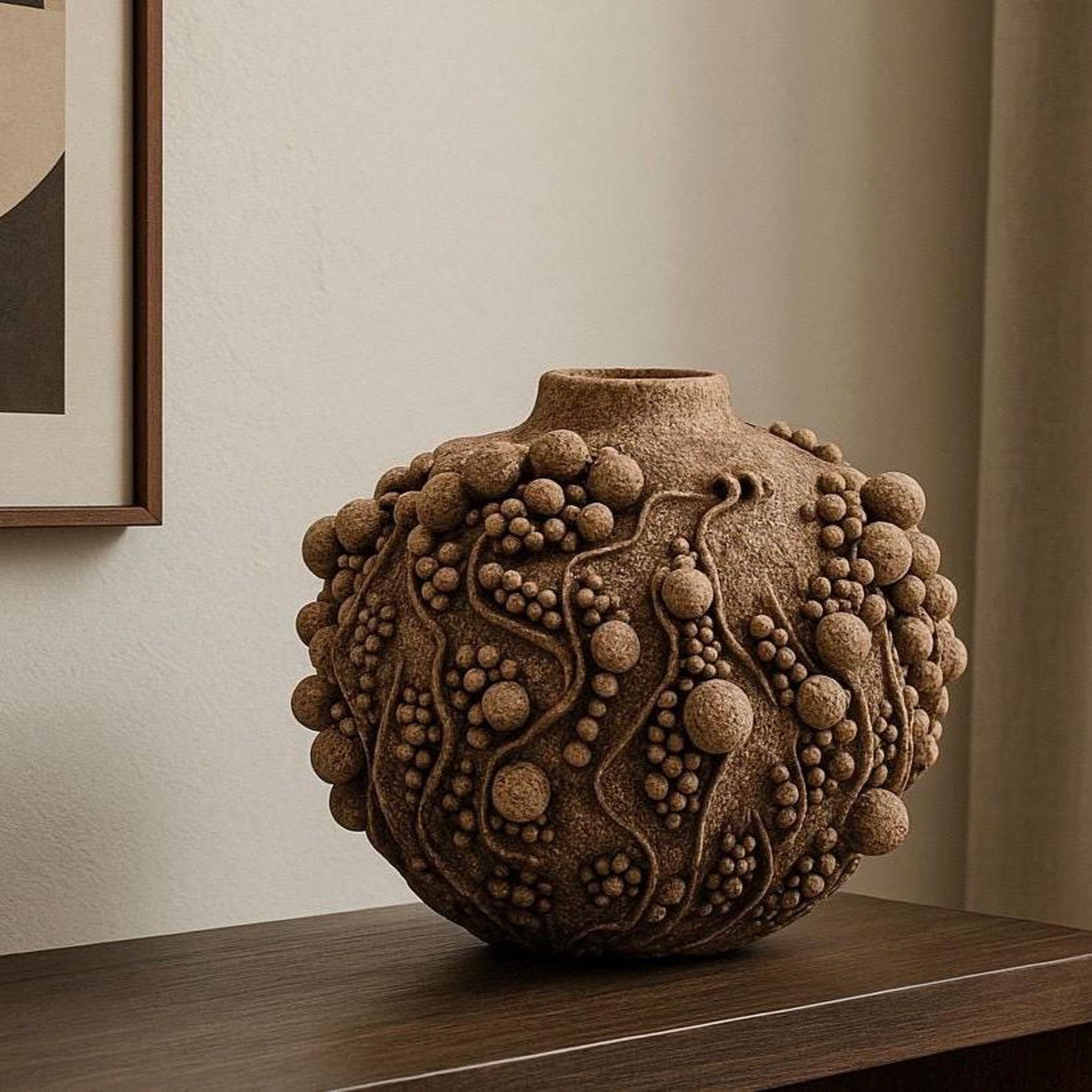 Paper Clay Art Vessel: Biomorphic Japandi & Wabi Sabi Sculpture ...