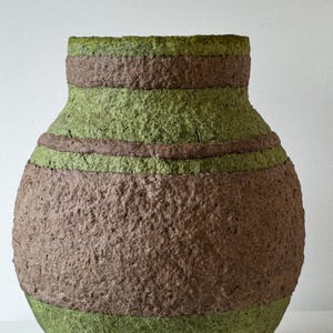 Wabi Sabi Lime Green Vase - Rustic Handmade Paper Mache Centerpiece ...