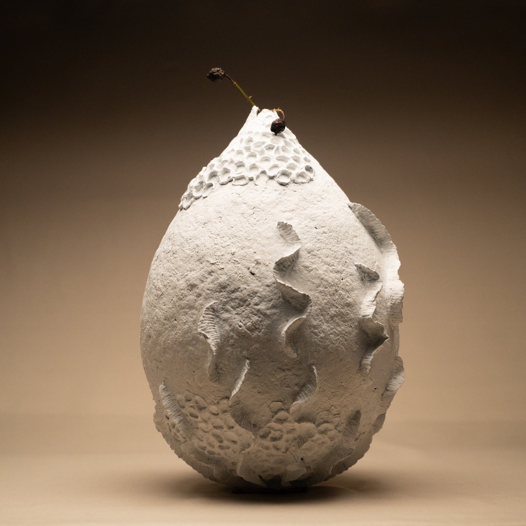 Handmade Paper Mache White Vase: Modern Rustic Charm for Coastal and ...