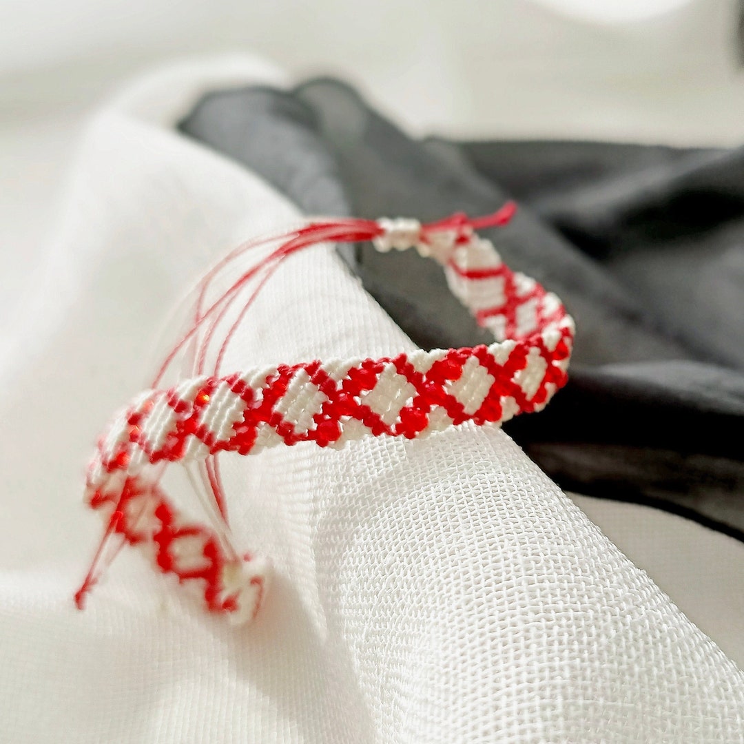 Boho Red Spinel Macrame Bracelet Handcrafted Gemstone Jewelry ...