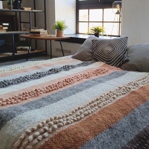 Wool Blanket in Queen Size Natural Sheep Wool Throw Blanket Warm and ...