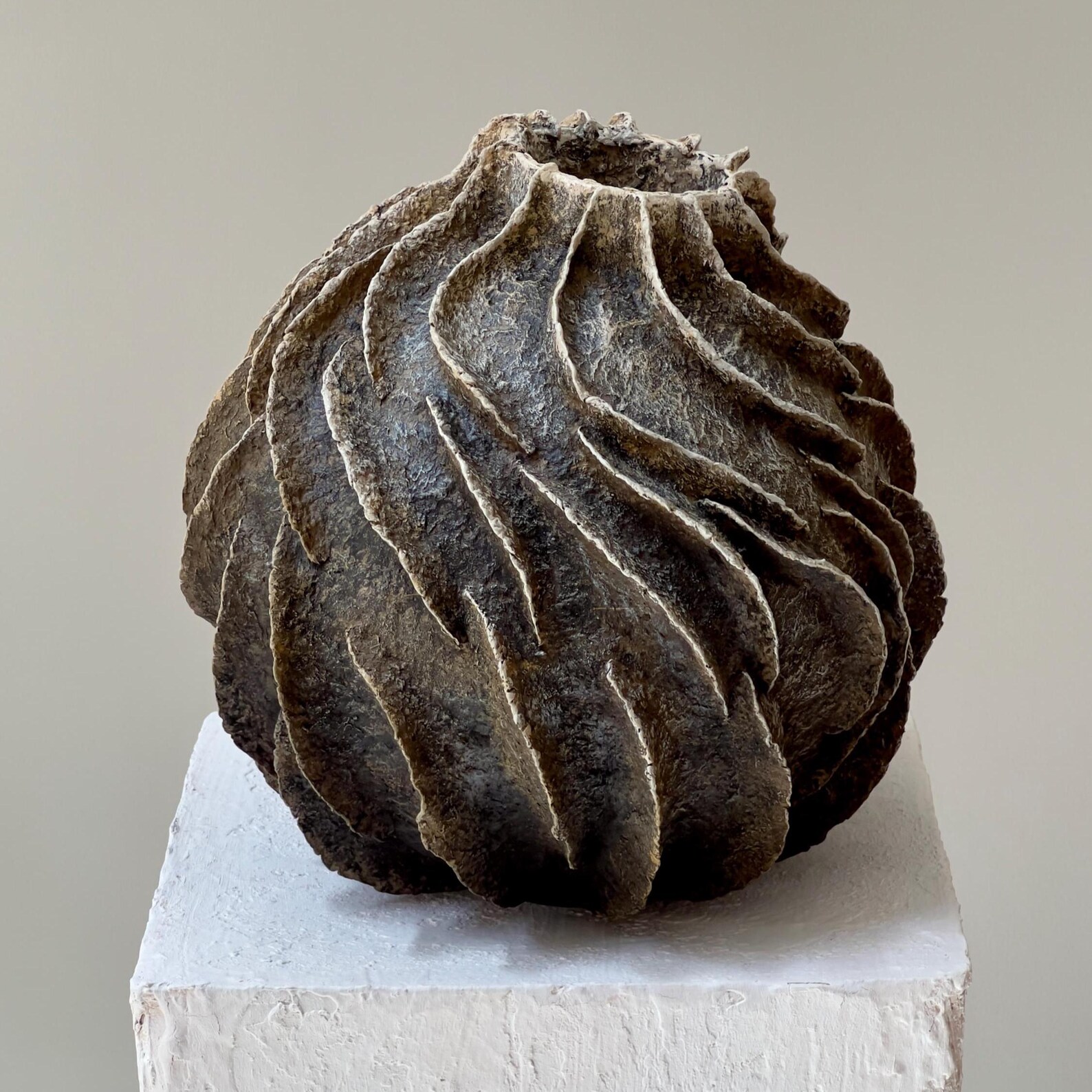 Paper Clay Biomorphic Sculpture: Japandi Decor Textured Art Vessel ...