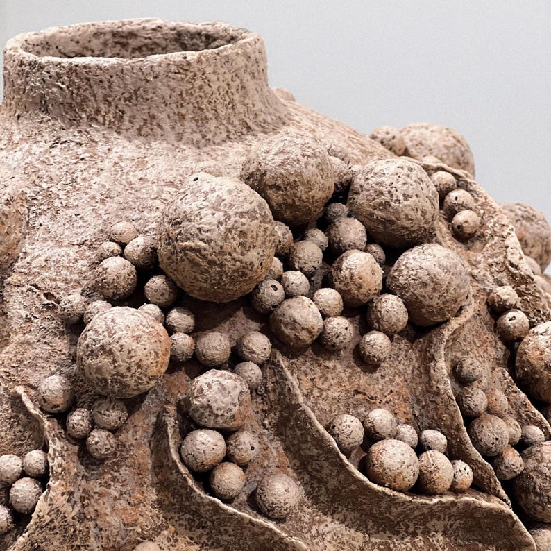 Paper Clay Art Vessel: Biomorphic Japandi & Wabi Sabi Sculpture ...