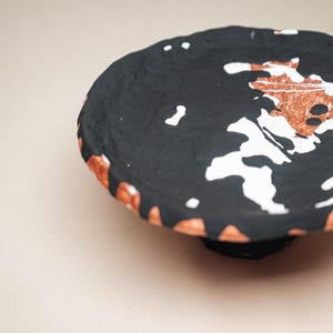 Handmade Paper Mache Decorative Plate: Boho Chic Textured Tray ...