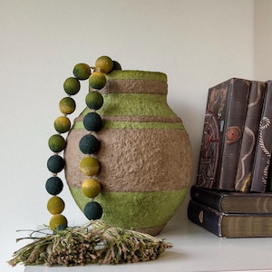 Wabi Sabi Lime Green Vase - Rustic Handmade Paper Mache Centerpiece ...
