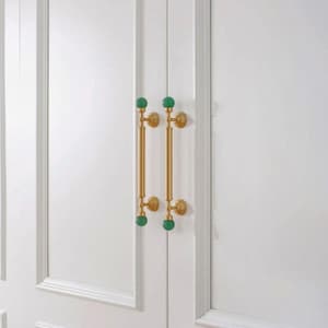 Green Jade Brass Cabinet Handle: Geometric Bar Drawer Pull - Etsy