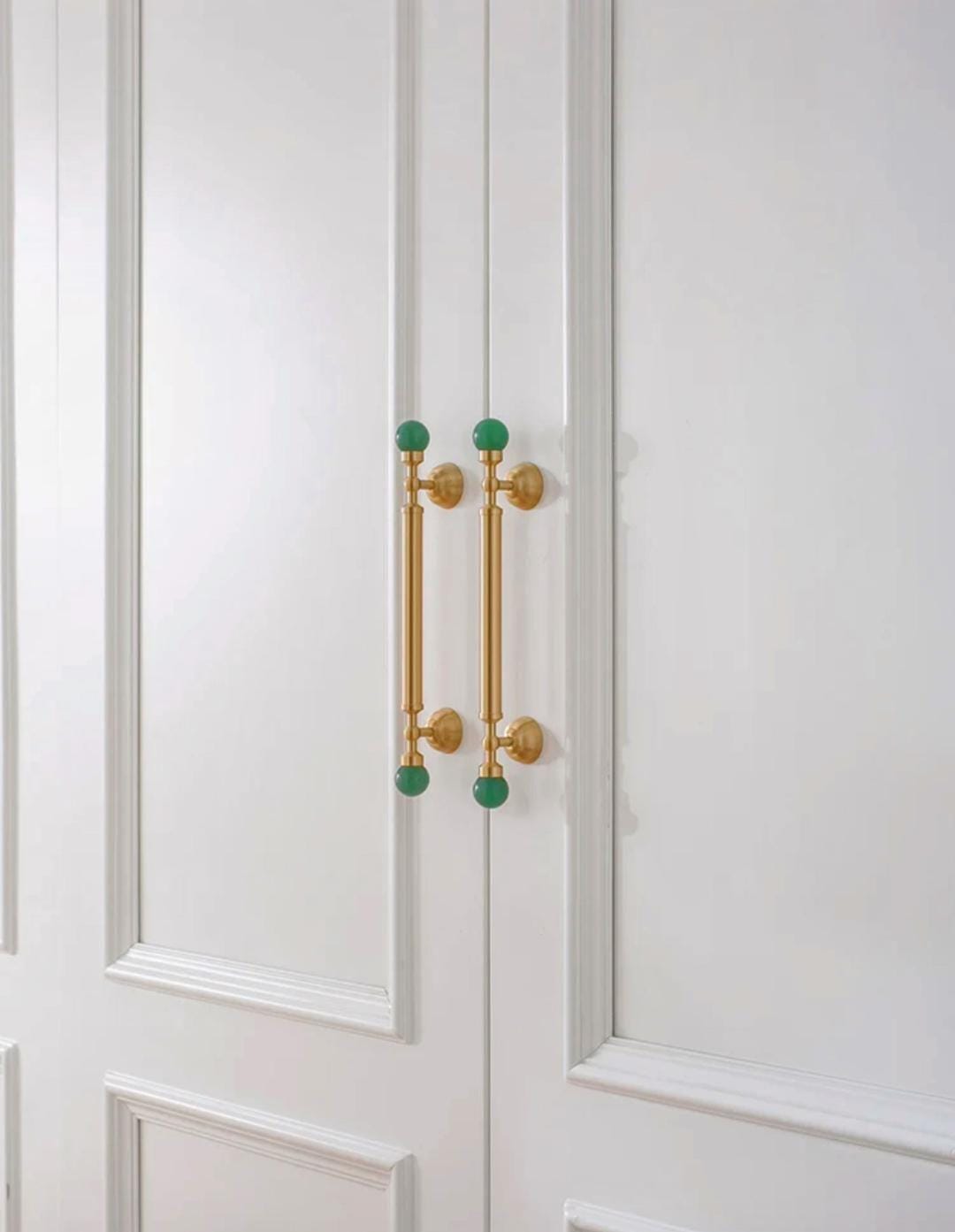 Green Jade Brass Cabinet Handle: Geometric Bar Drawer Pull - Etsy