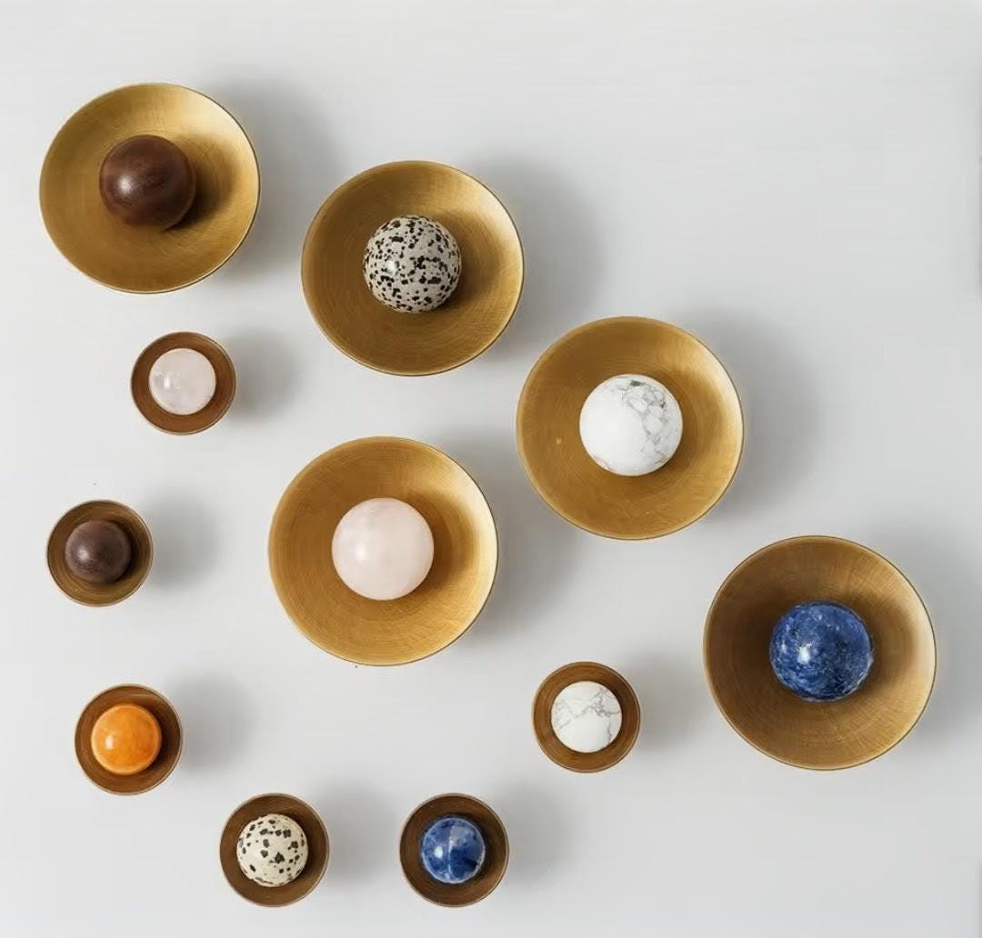 Atomic Style Bronze and Gemstone Drawer Handle: Mid-century Modern ...