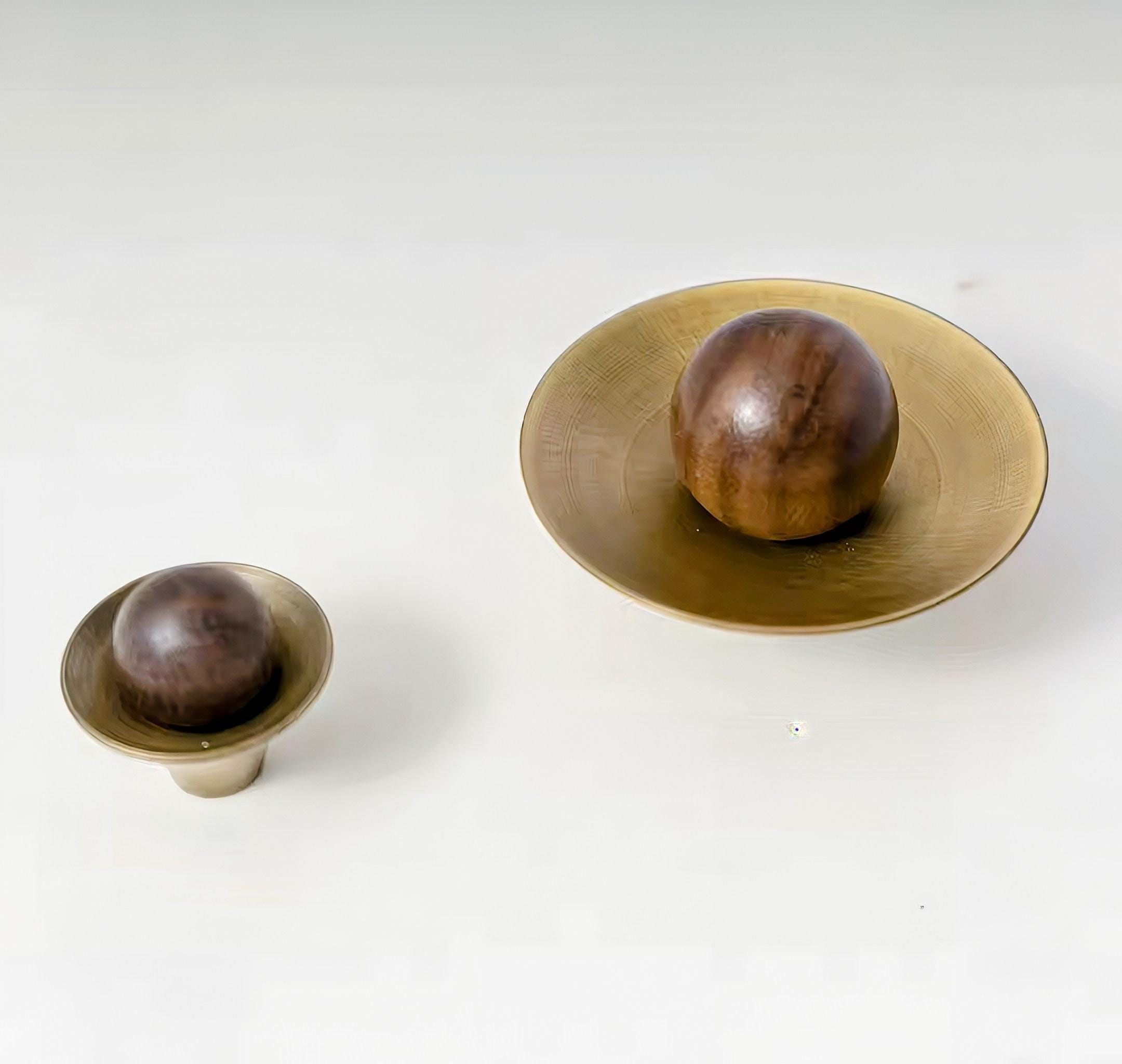 Atomic Style Bronze and Gemstone Drawer Handle: Mid-century Modern ...