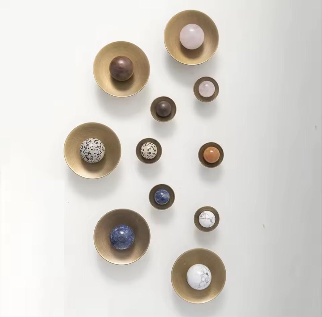 Atomic Style Bronze and Gemstone Drawer Handle: Mid-century Modern ...