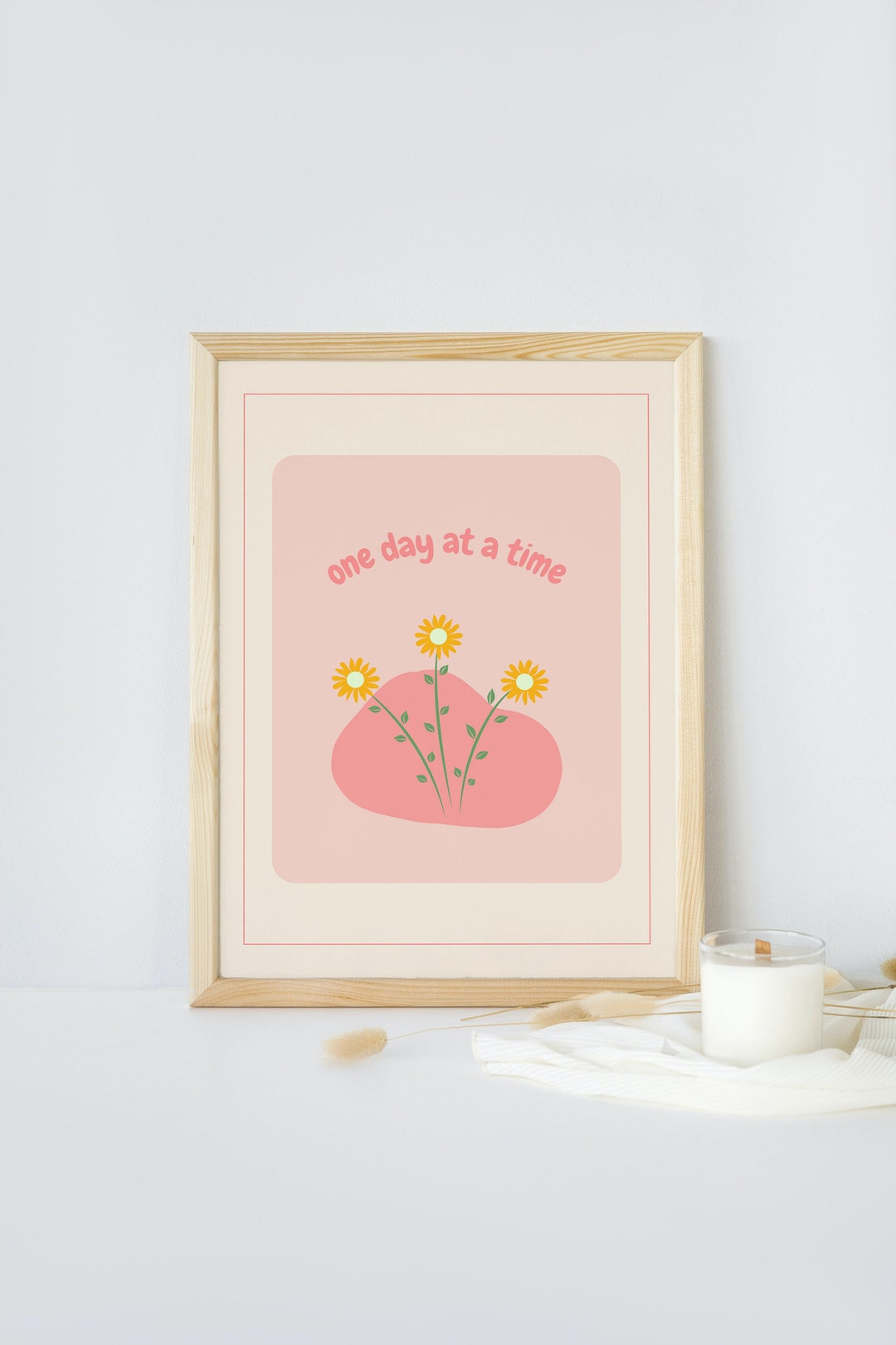 Positive Affirmation Wall Art, Aesthetic Flower Poster, Printable Wall ...