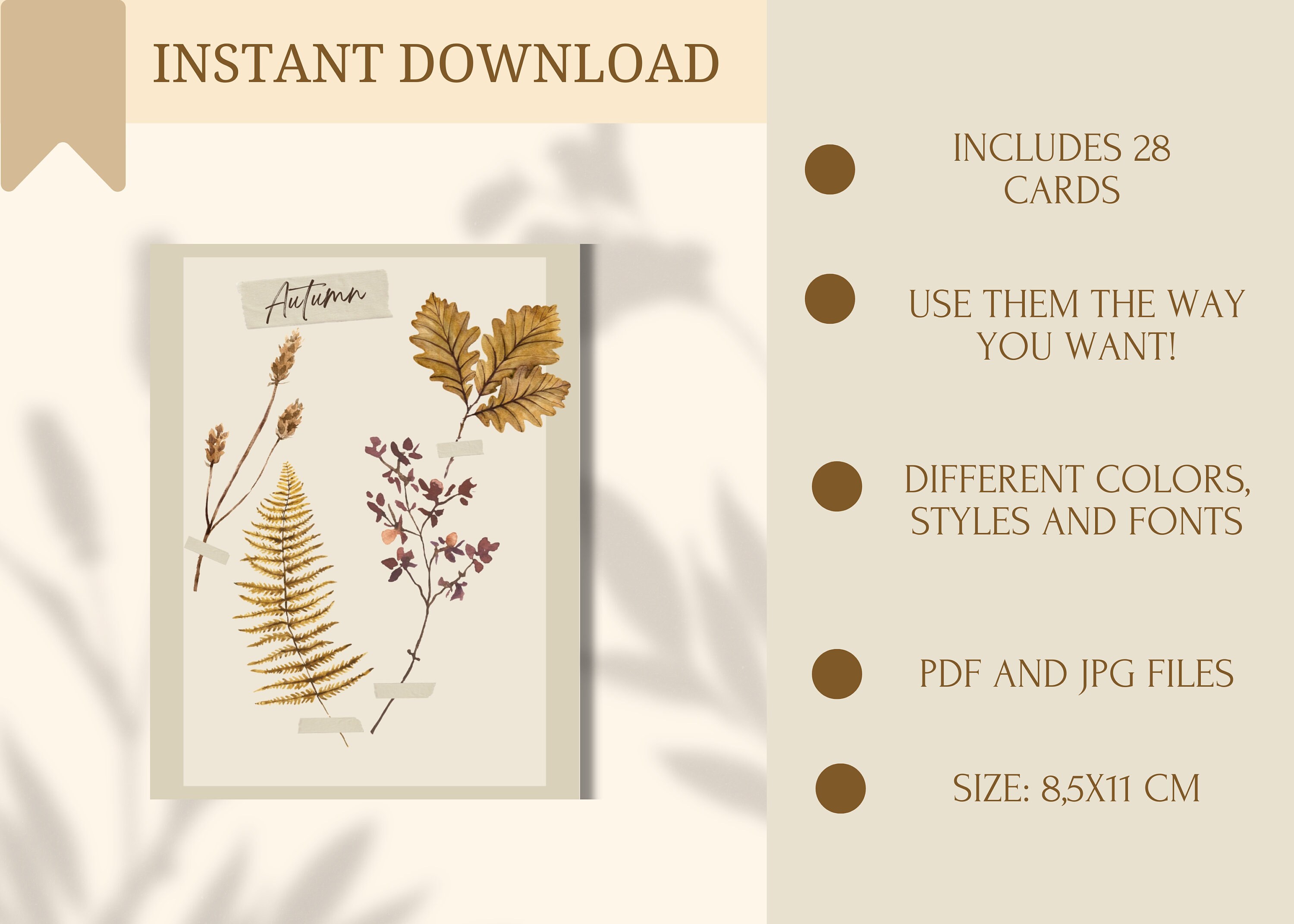 Autumn Themed Cards, Printable Fall Cards, Autumn Greeting Cards ...