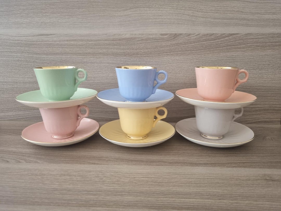RARE Set of 6 Vintage 1960s Figgjo Mocca Demitasse Cups – Multicolor ...