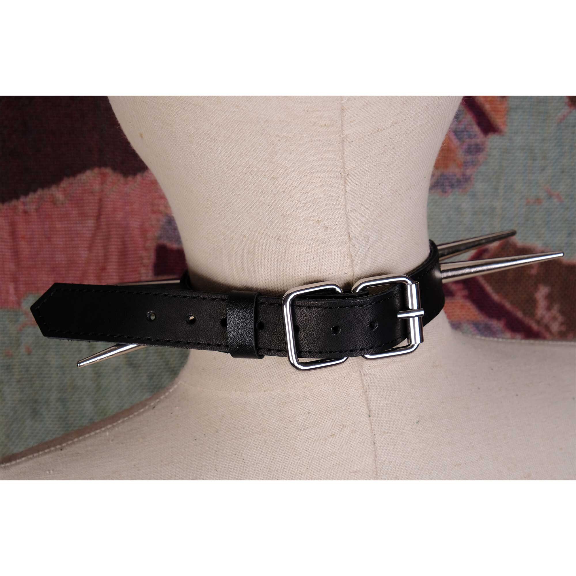 Soft Leather Spiked Choker Collar/long Spike Choker/spike Collar Human ...