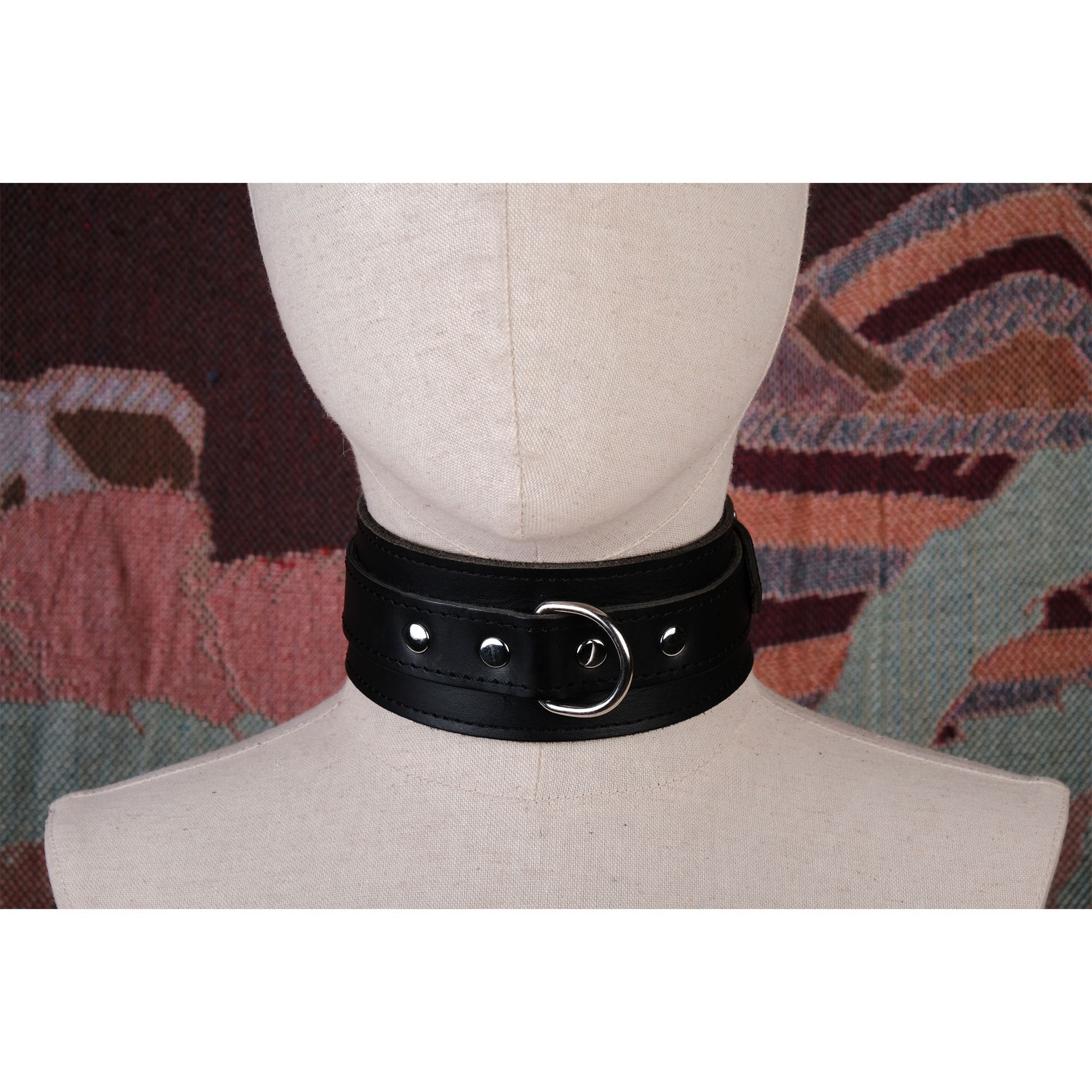 Heavy Cowhide Collar Choker With D Ring and Lock/real Leather Choker ...