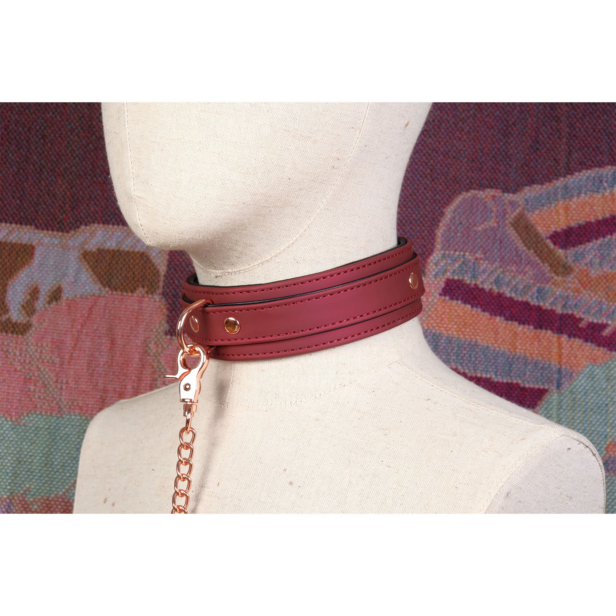 Lockable Collar/bdsm Collar and Leash/red Leather Collar and Lock/slave ...
