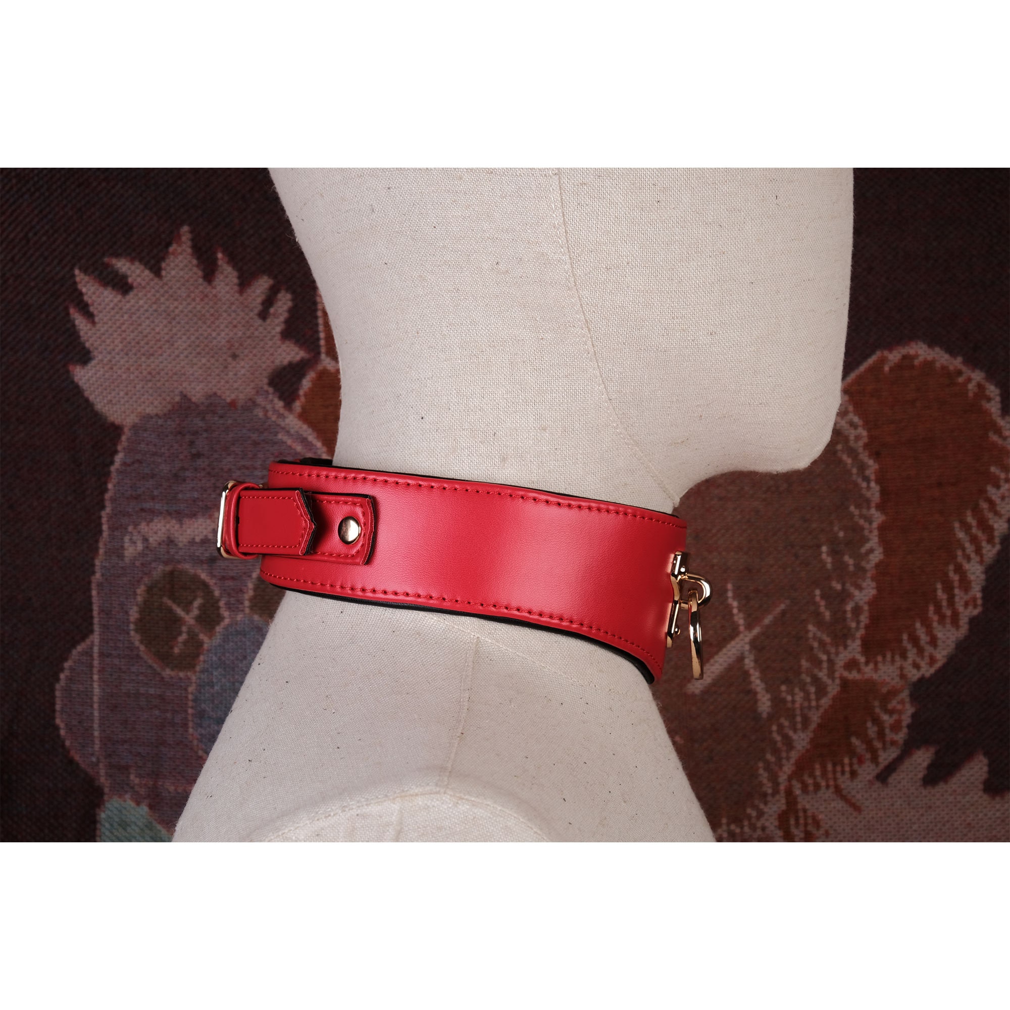 Red Vegan Friendly Collar Choker and O-ring/men and Womens Leather ...