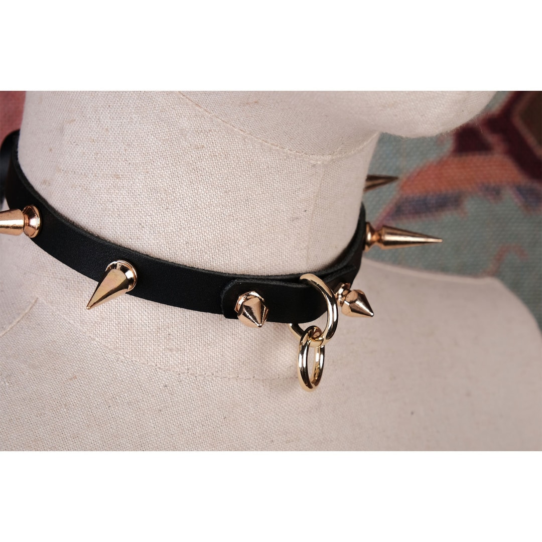 Leather Collar for Women Black Leather Spiked/collar for Men Spiked ...