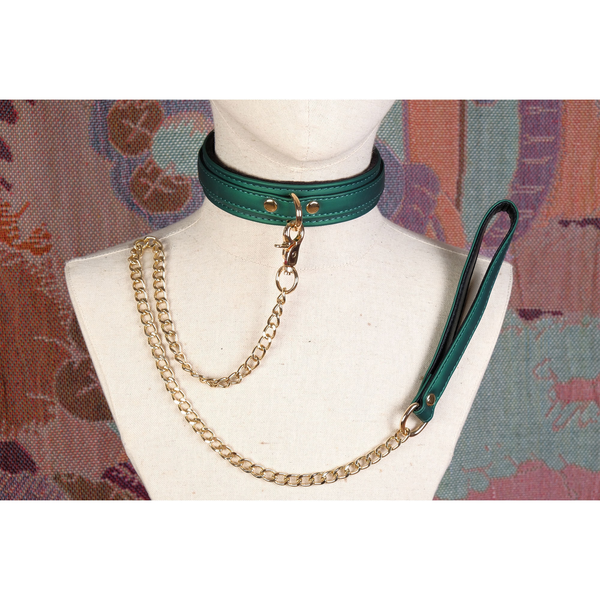 Green Collar and Leash for Woman Sub/leather Choker/day Collar Sub ...
