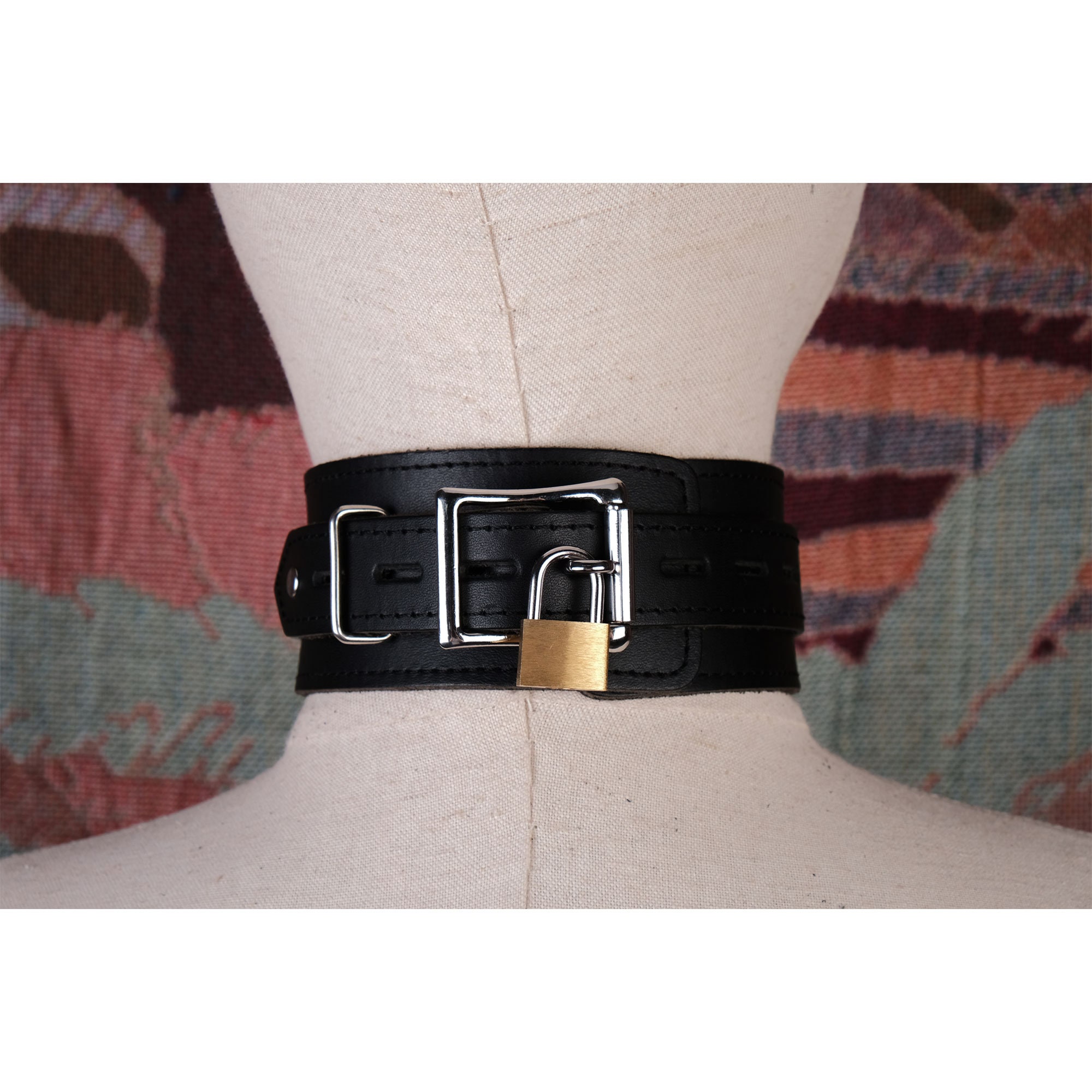 Heavy Cowhide Collar Choker With D Ring and Lock/real Leather Choker ...