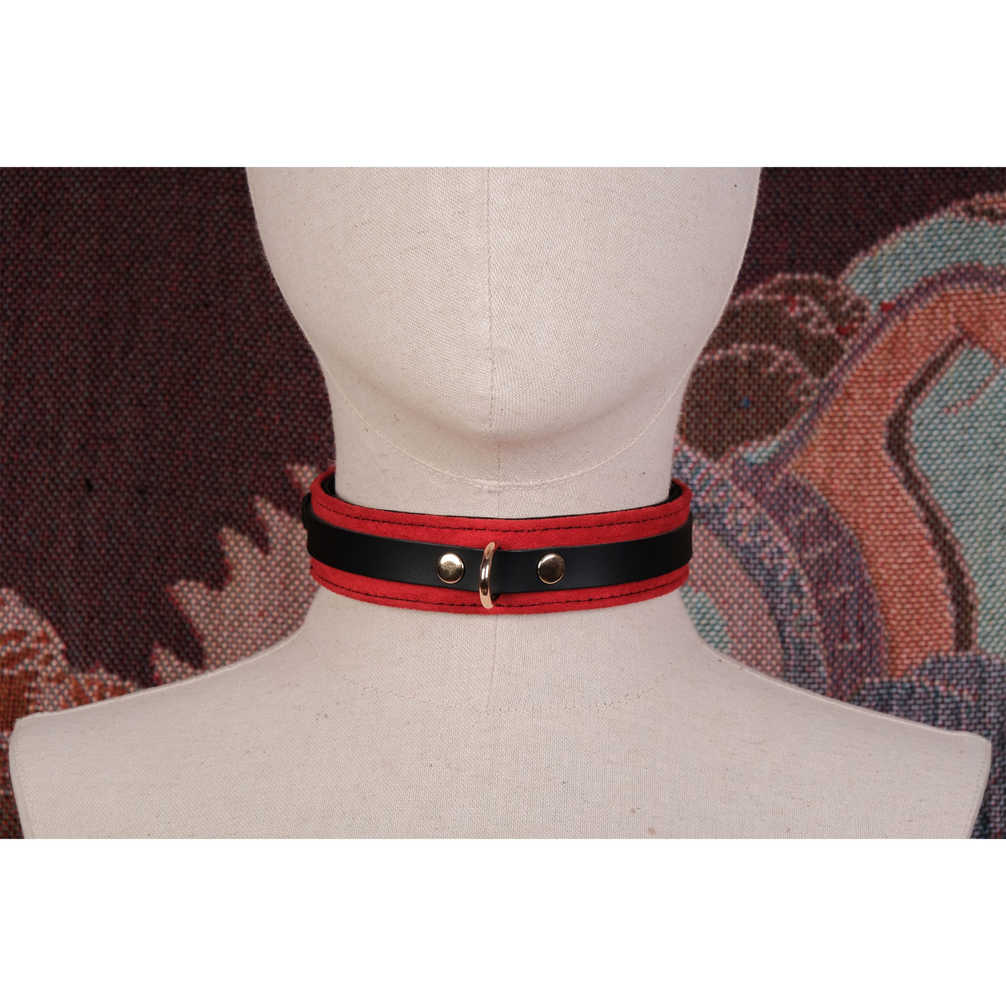Red Leather Choker Collar for Women and Men/real Suede Collar - Etsy