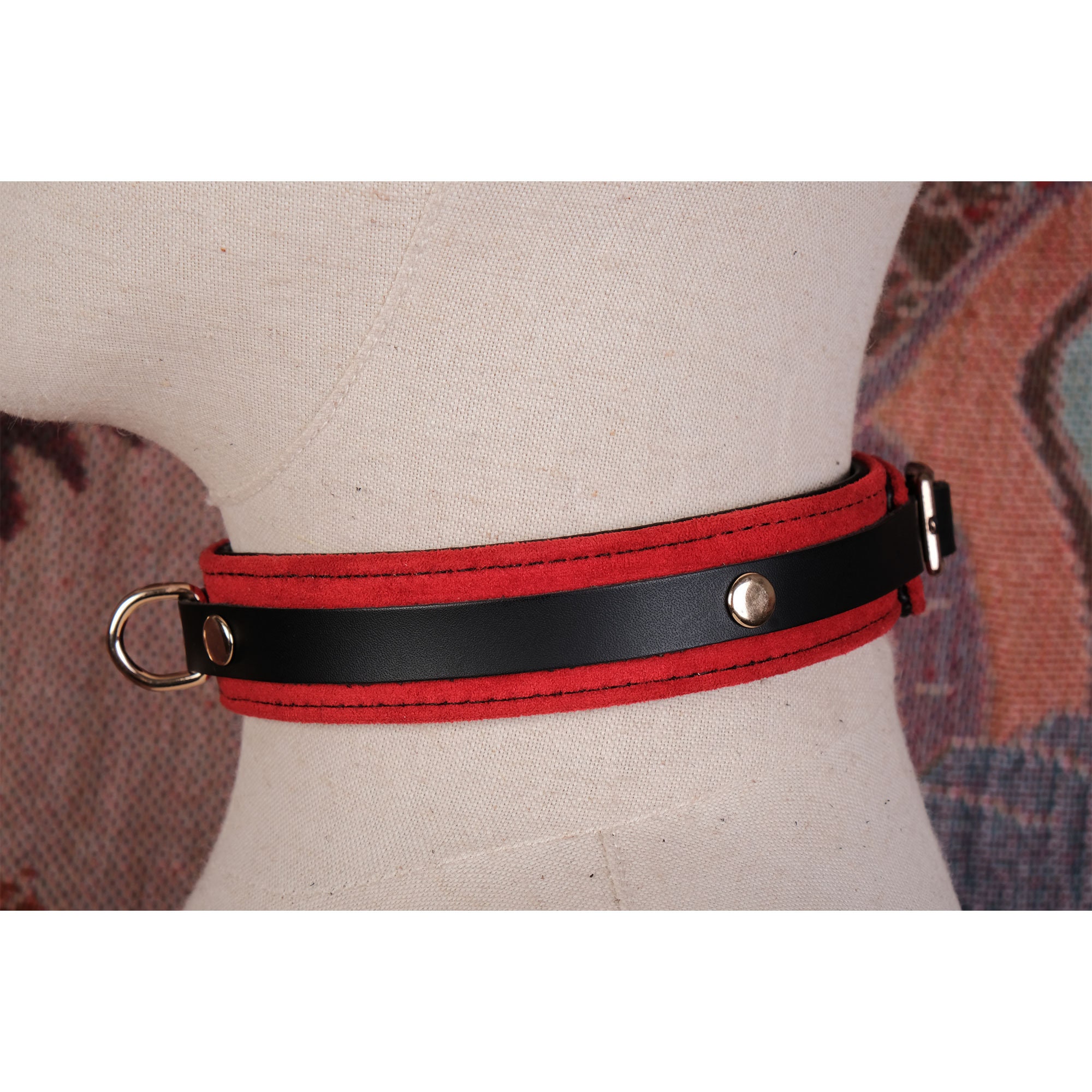 Red Leather Choker Collar for Women and Men/real Suede Collar - Etsy