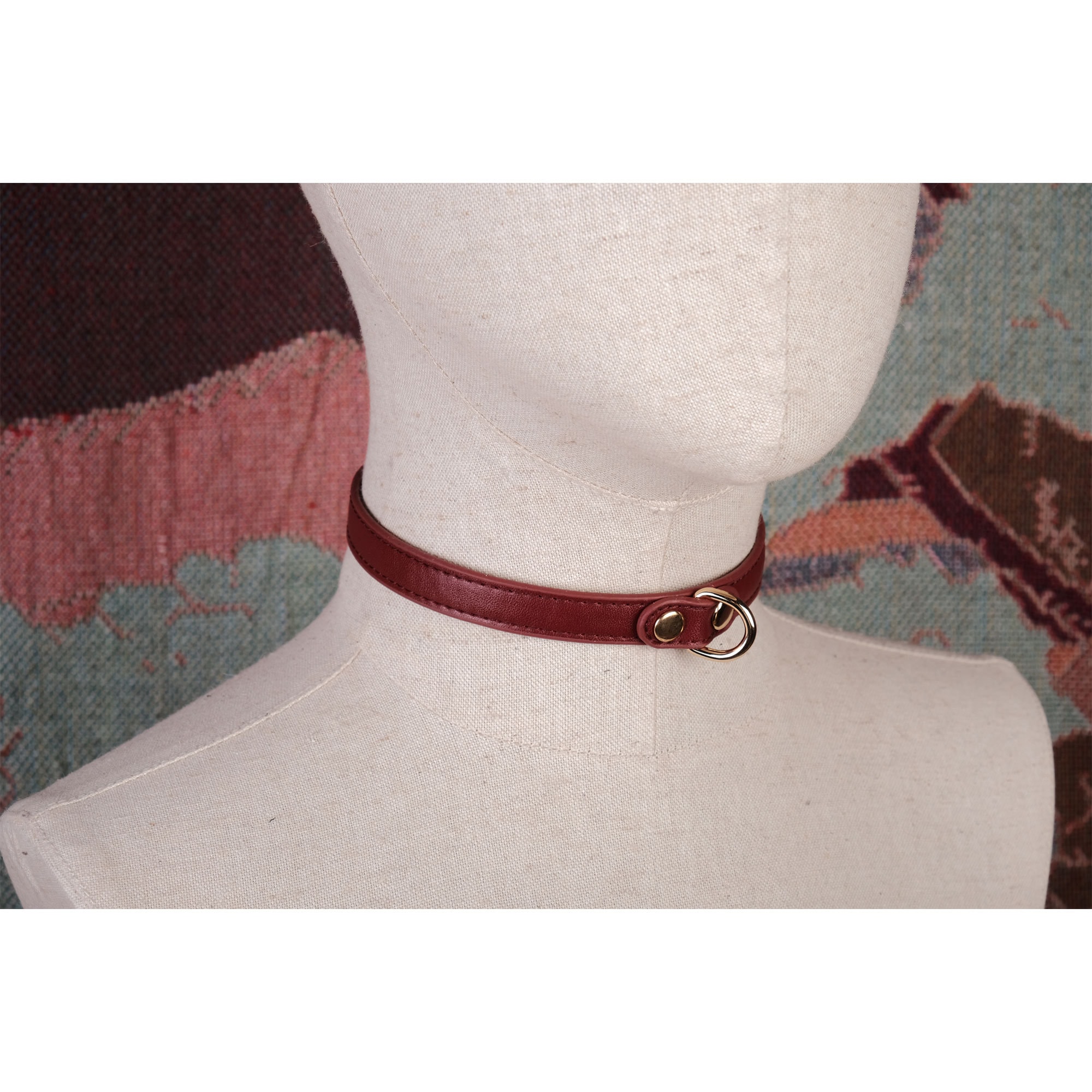 Red Cowhide D Ring Collar Choker for Women or Men/real Leather - Etsy