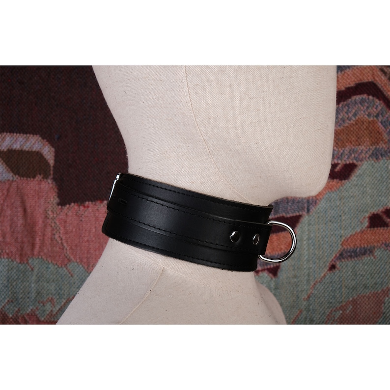 Heavy Cowhide Collar Choker With D Ring and Lock/real Leather Choker ...