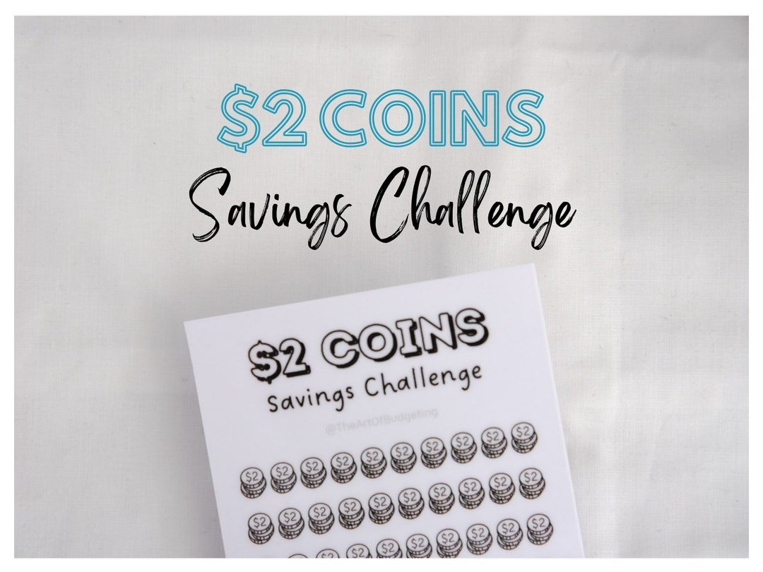 2 Dollar Coins Savings Tracker A6 Coin Saving Challenge Low Income ...