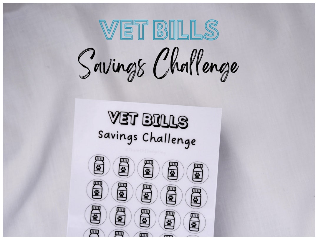 Physical Vet Bills Savings Challenge Tracker Furry Friend Pet Savings ...